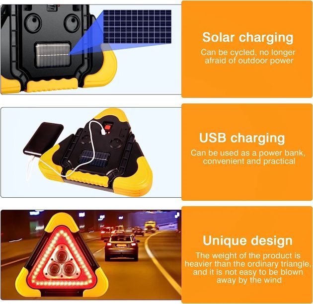 Portal Emergency Triangular Roadside Warning Light(Led multifunction) - Safety sasa