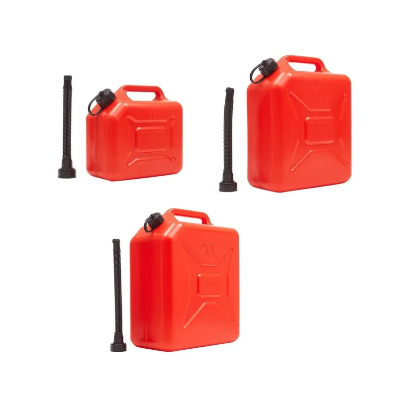 Red Plastic Fuel Jerrycans - safetysasa